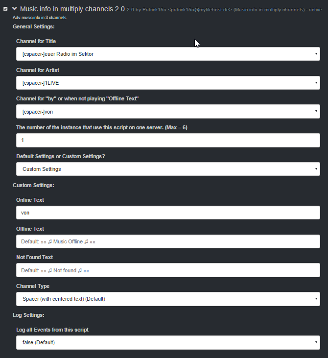 TS3 - Music info in multiple channels | SinusBot Forums